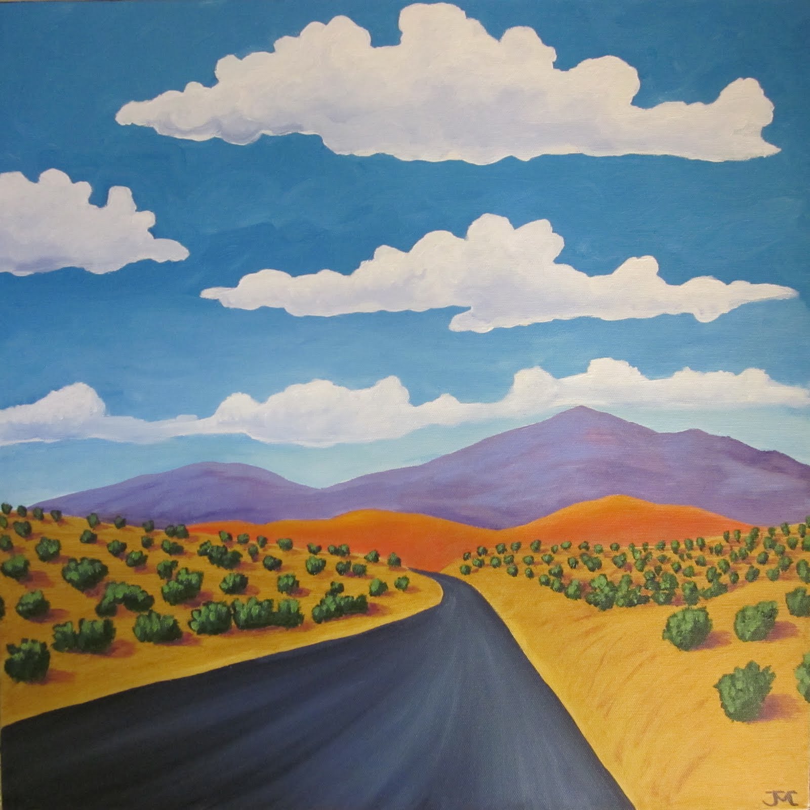 "Purple Hills" - New Acrylic Landscape