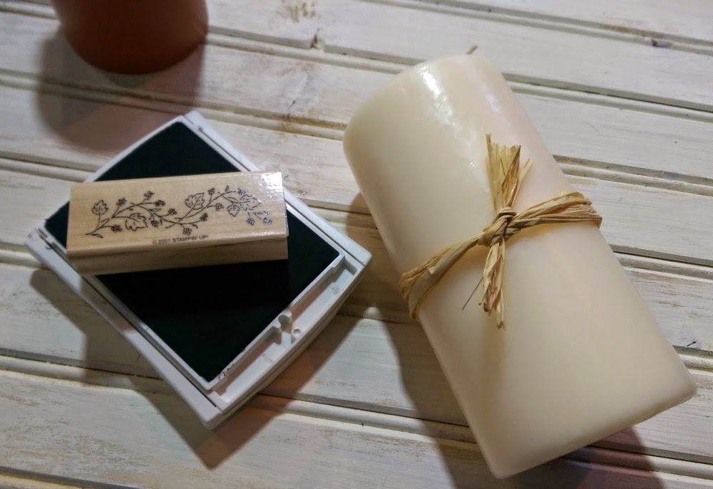Stamped Candles - A DIY Project for Fall - Outnumbered 3 to 1