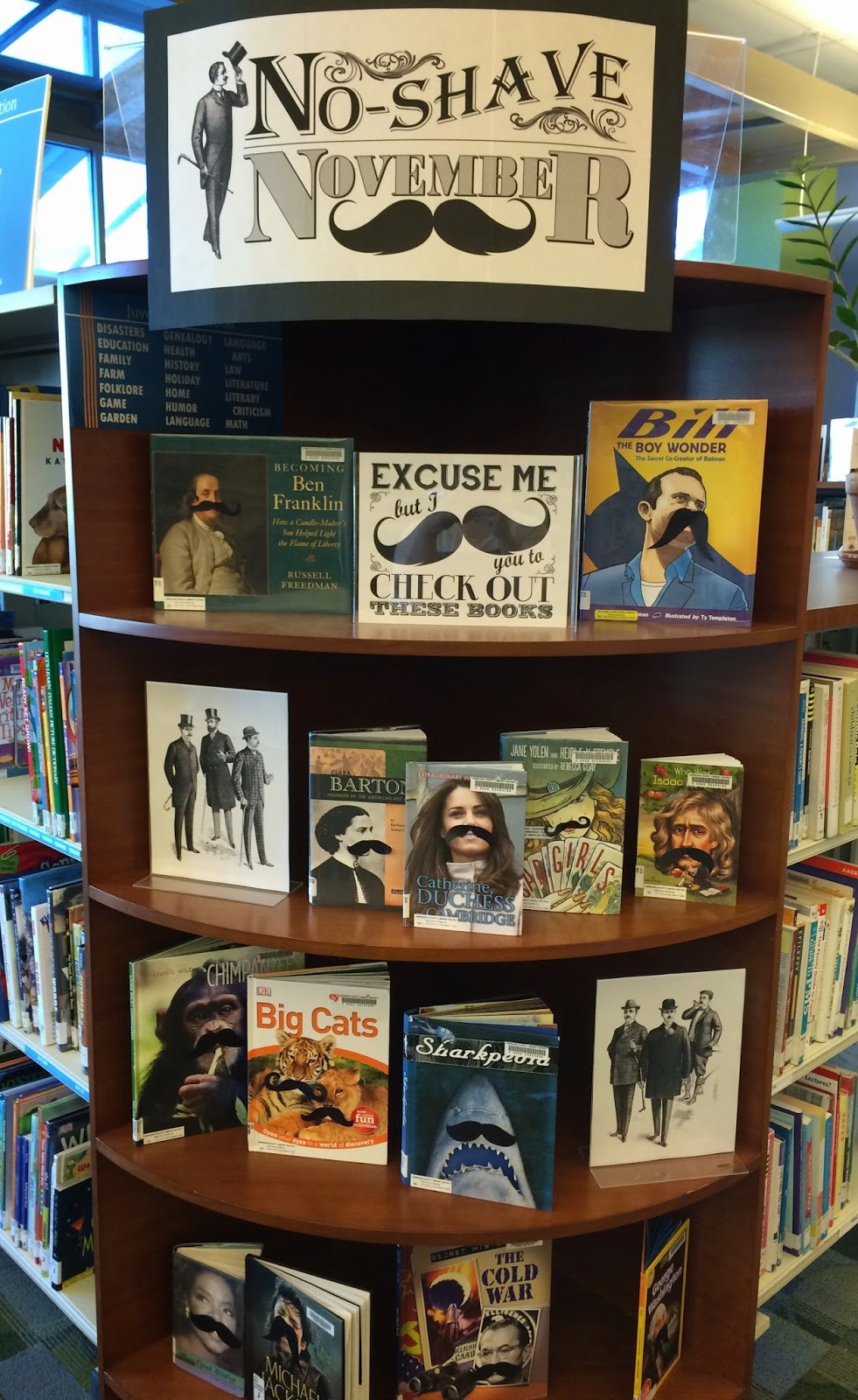 Literary Hoots: Library Display: No-Shave November
