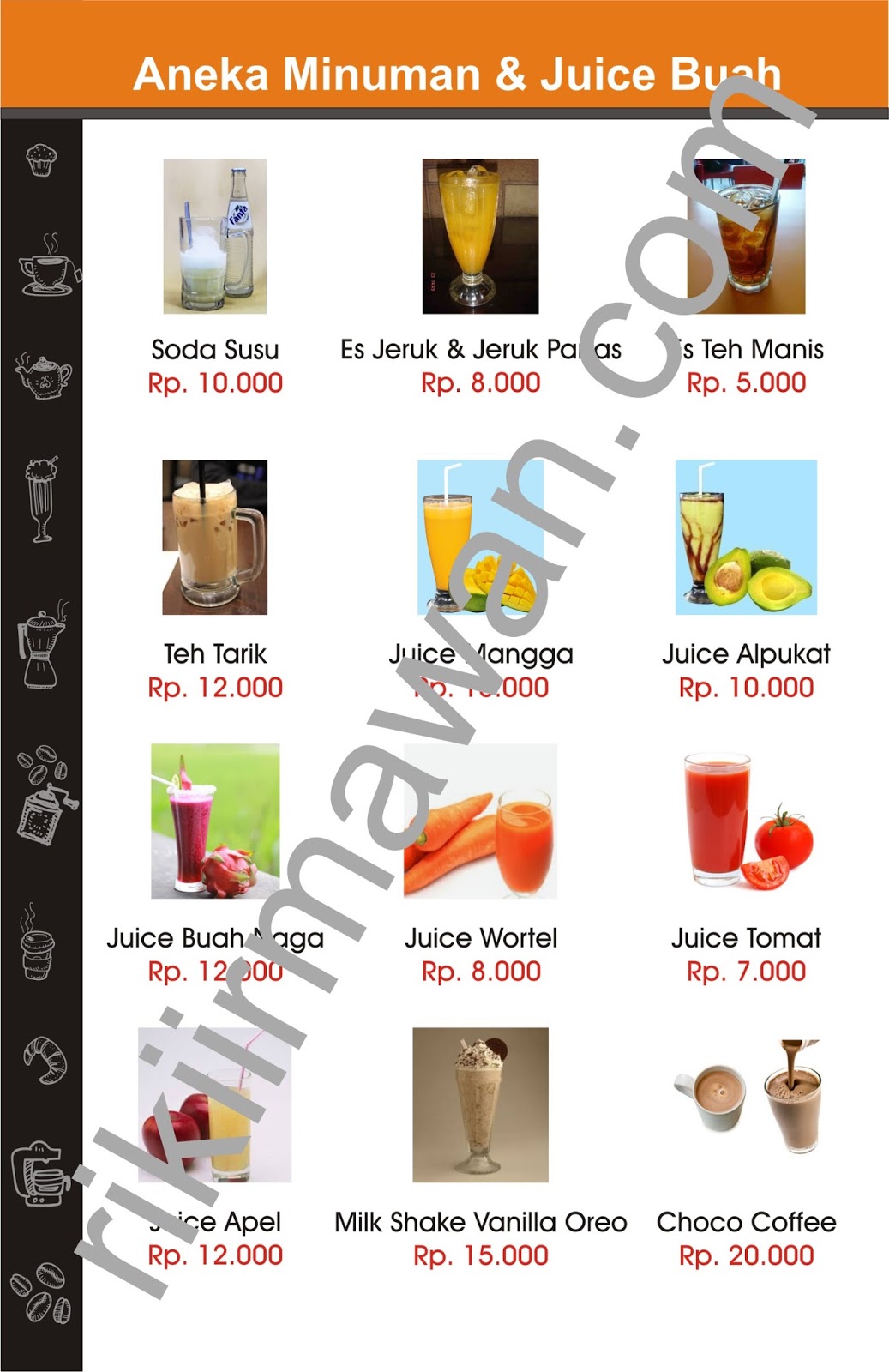 Contoh Menu Minuman Di Cafe - Dzień Ojca