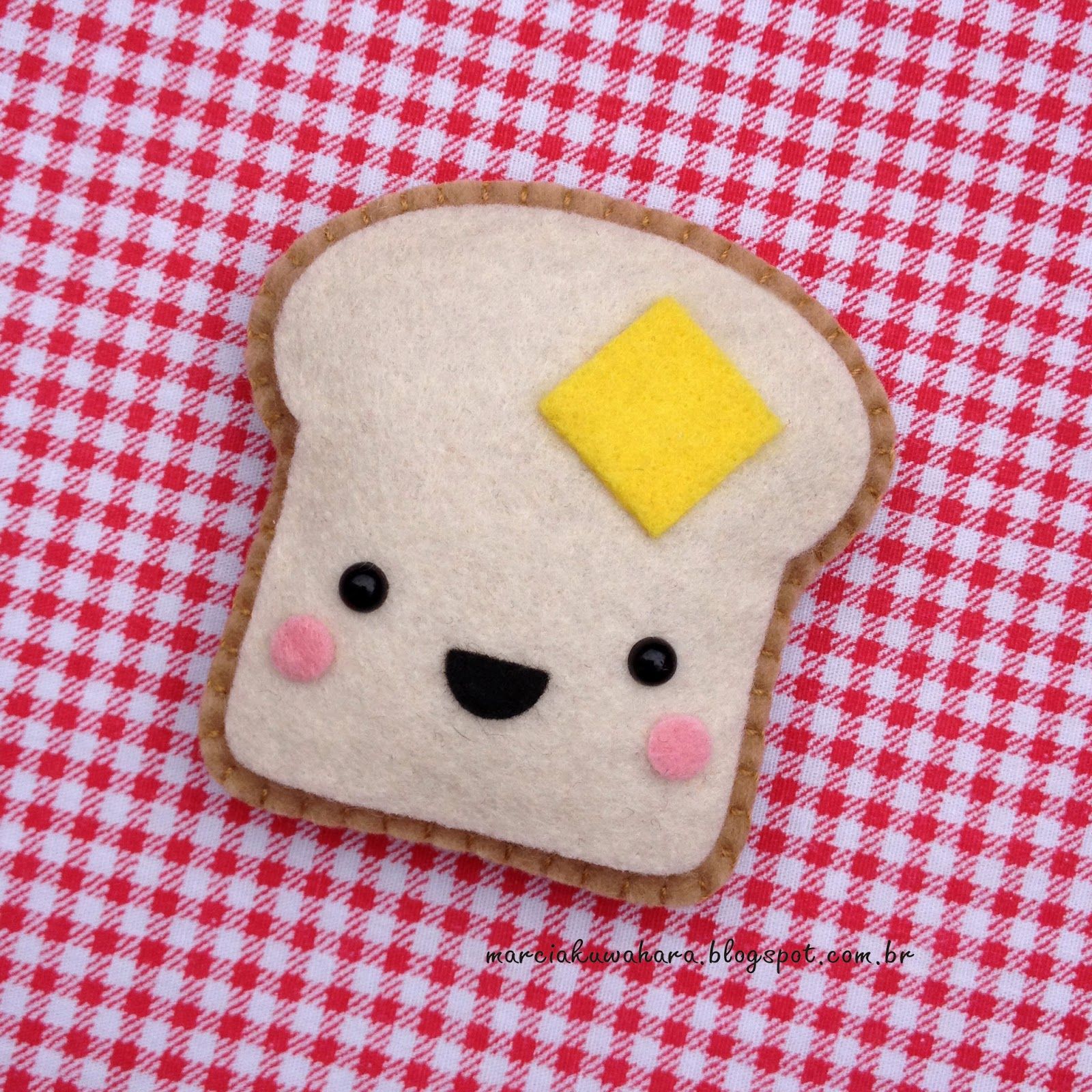 Decoração de Mesa de Lanche Pão de Feltro com Molde - Molde para Artesanato