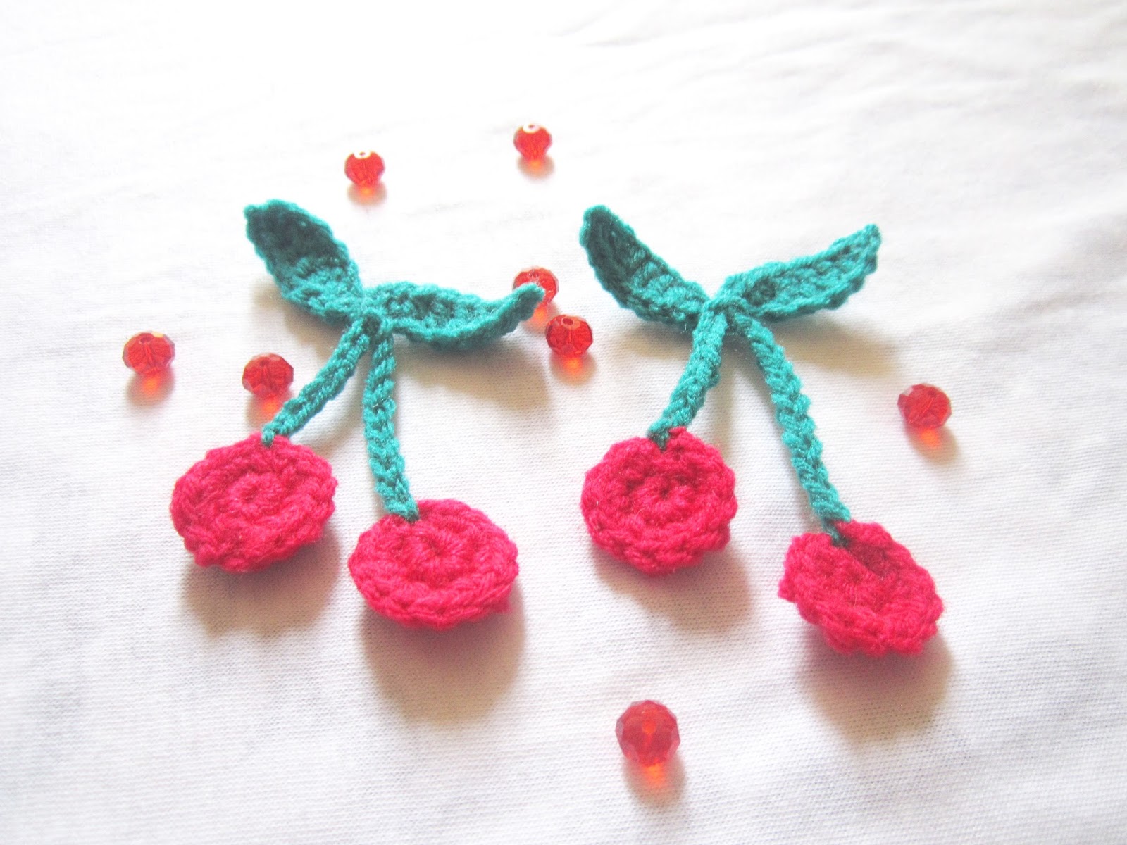 Crochet Cherry Applique pattern - A little love everyday!