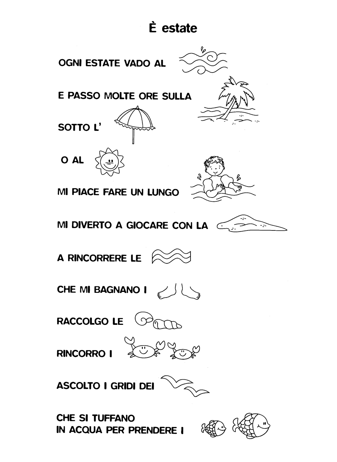 La maestra Linda: Estate -schede da colorare-