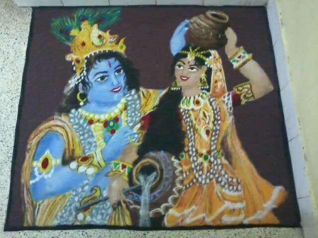 19 Special Radhe Krishna Rangoli for Krishna Janmastami