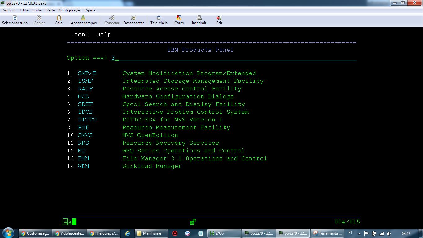 Customização no Hercules - Criando um Usuário no z/OS - RACF ~ Hercules ...