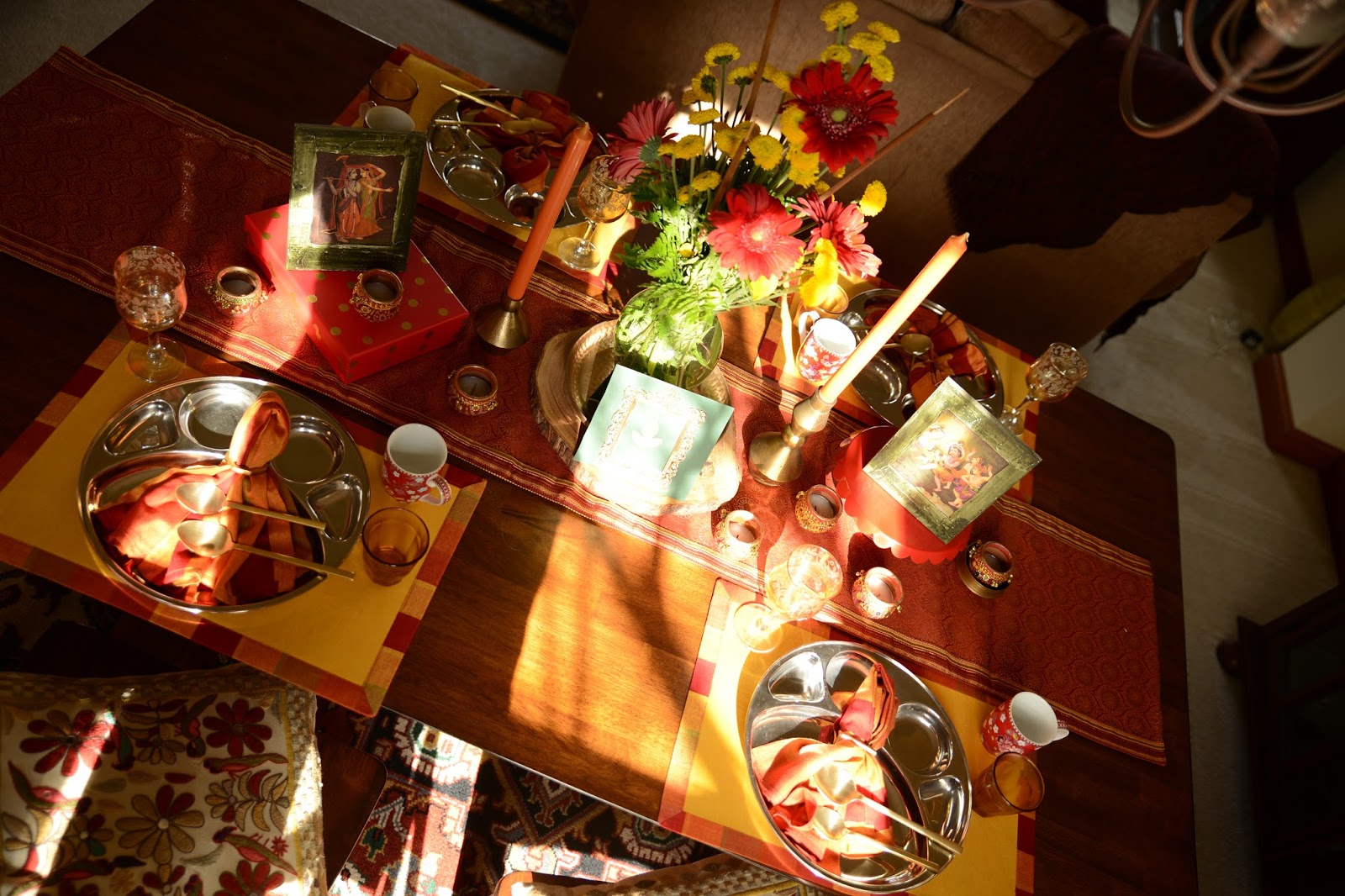 Aalayam - Colors, Cuisines and Cultures Inspired!: Diwali tablescape ...