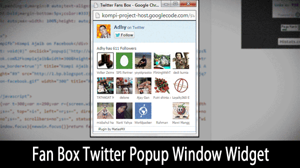 Fan Box Twitter Popup Window Widget