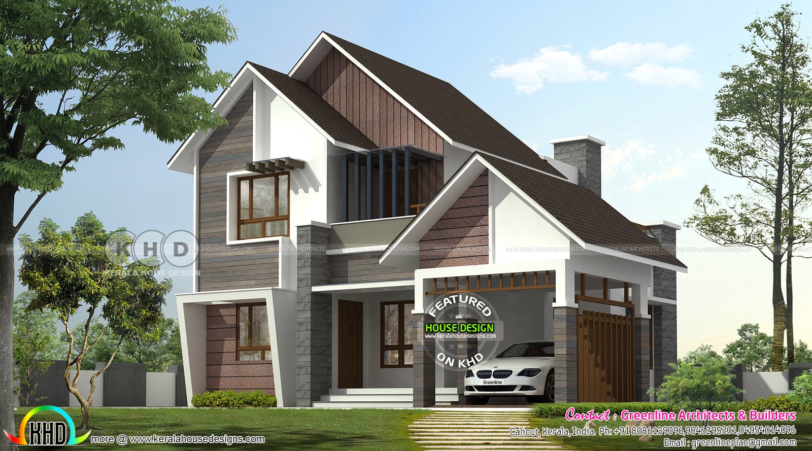 4 bedroom modern sloping roof house architecture - Kerala Home Design ...