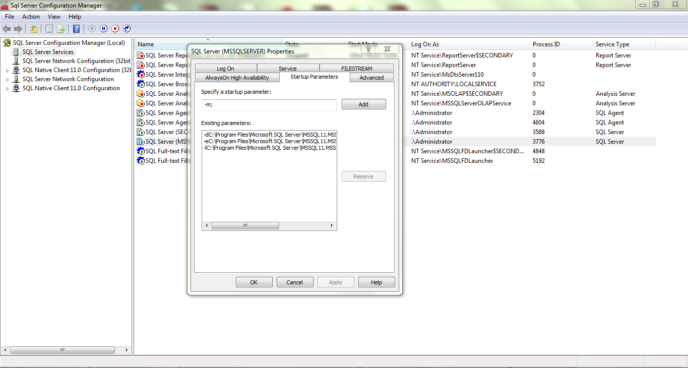 SQL Server???: To Start SQL Server In Single User Mode SQL Server???: To Start SQL Server In Single User Mode