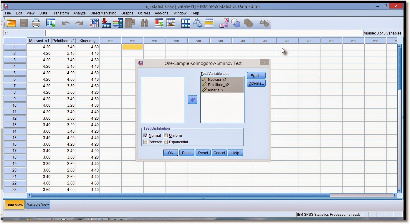Apam Barabai: UJI NORMALITAS DATA DENGAN SPSS 21