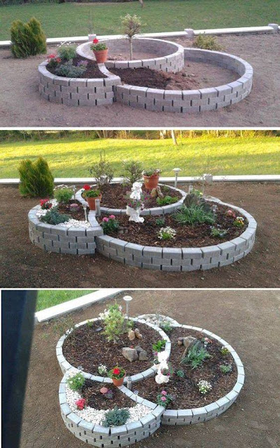 Decorate your home with small tree basins and stones