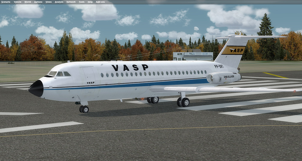 FSTexturas: [P3D/FSX]Just Flight BAC 1-11 VASP PP-SRT "Gold"