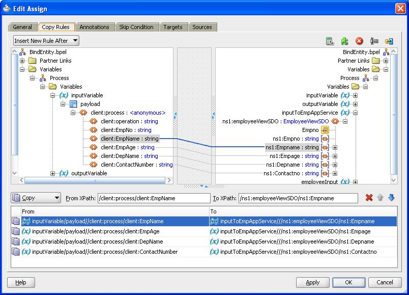 CRUD operations with the Entity variable – Oracle SOA Suite