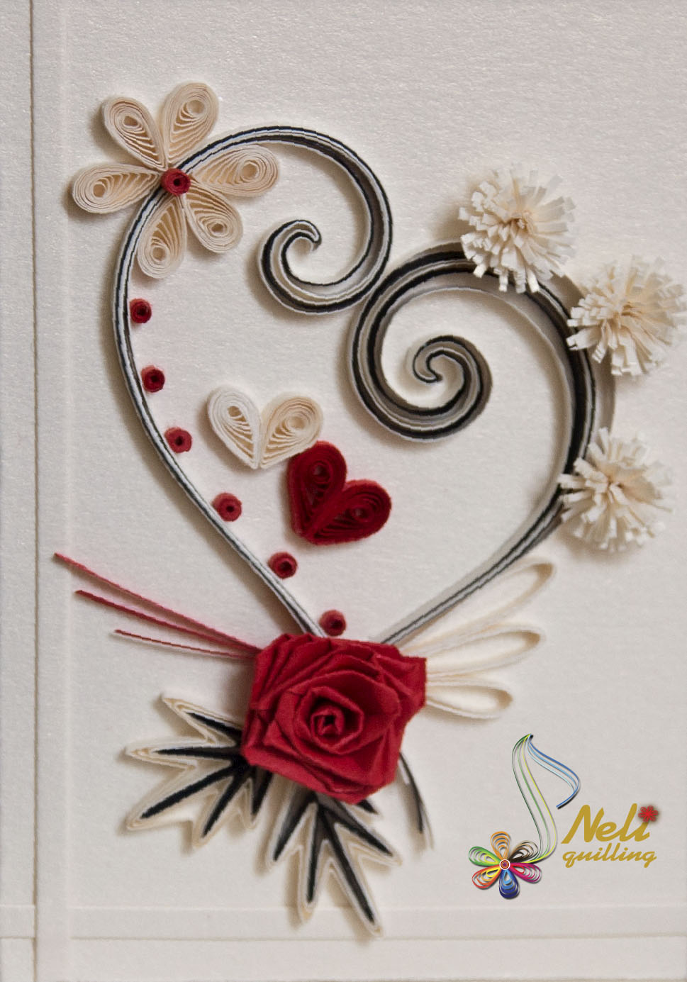 Neli Quilling Art: Quilling cards - With love...- 2