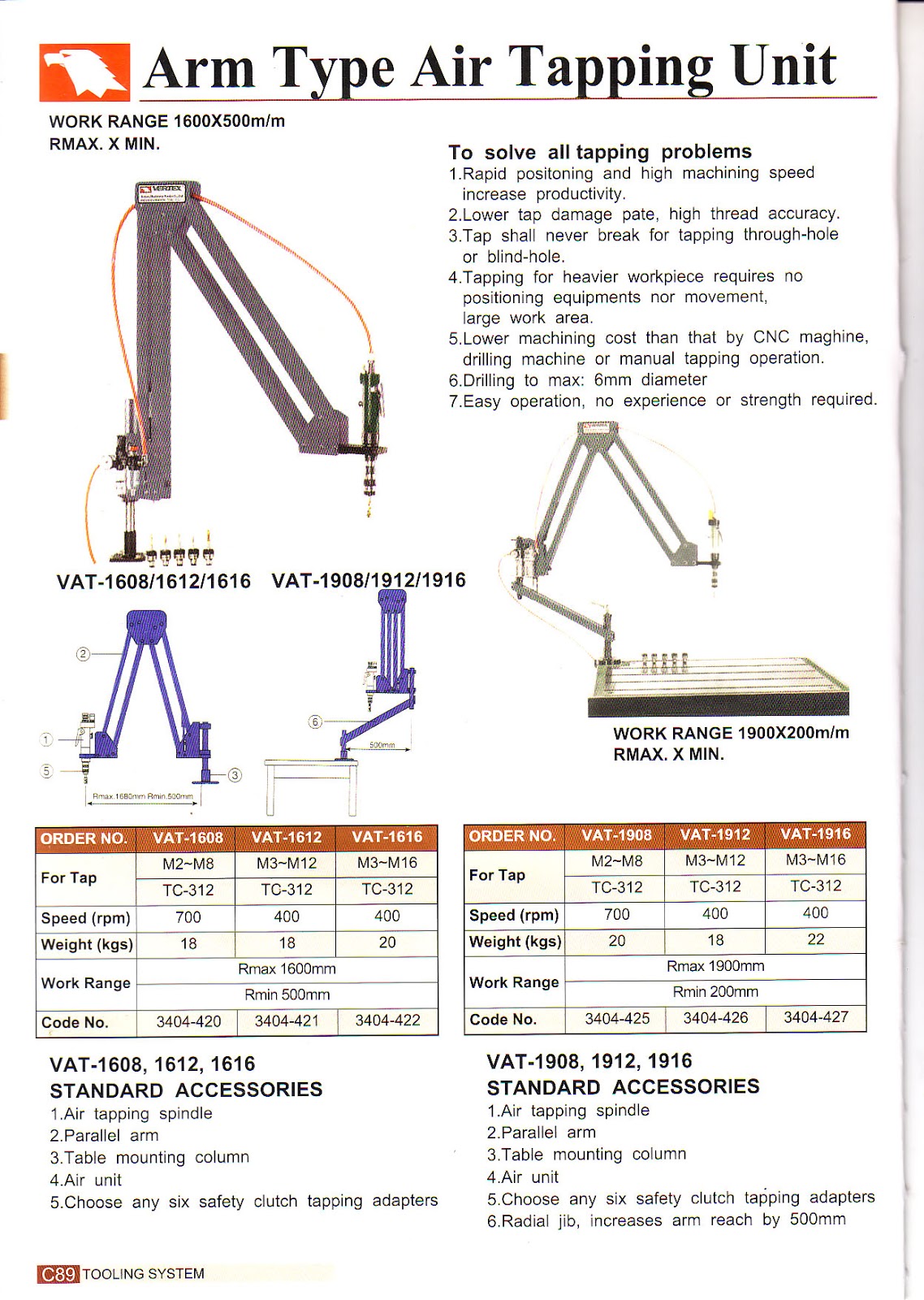 VERTEX TOOLING SISTIM, COLLET, ARBOR, HOLDER. BORING HEAD. DRILL CHUCK ...