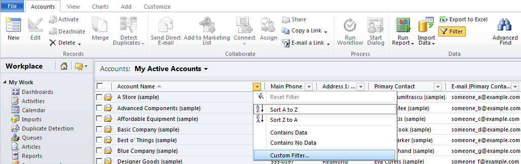 Crm Architecture Dynamic Filters
