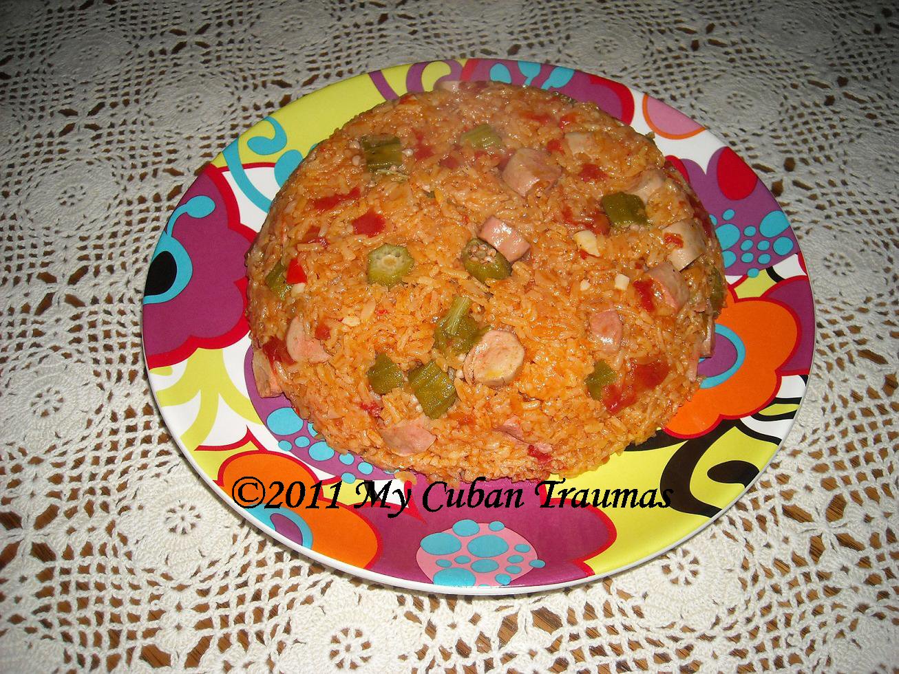My Cuban Traumas: Arroz con Quimbombó y Salchichas (Rice with Okra and ...