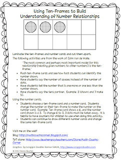 Classroom Freebies Too: Ten-Frame Freebie