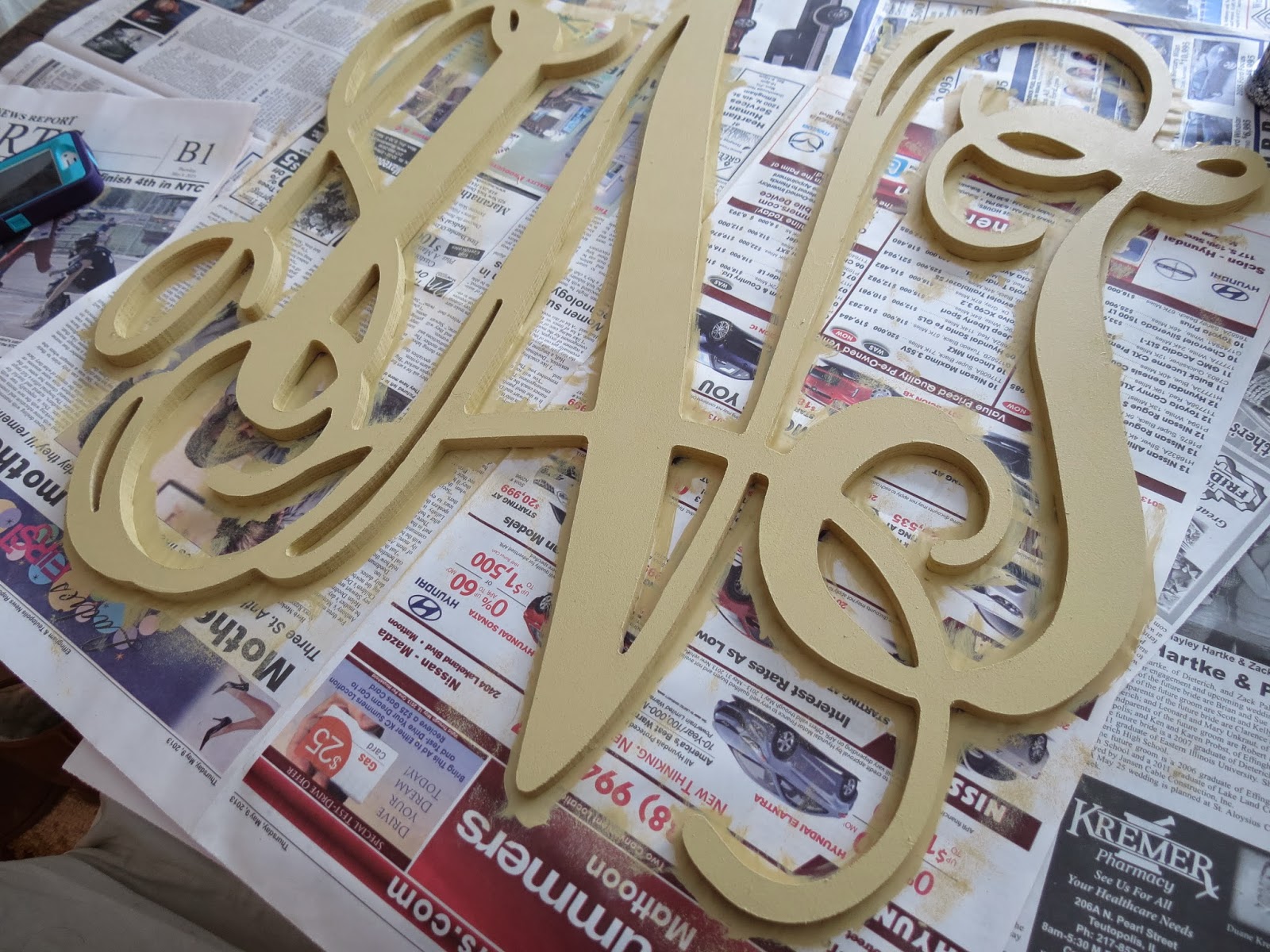 Let's Just Build a House!: Monogram Wall Art: My take on the 3D Wall ...