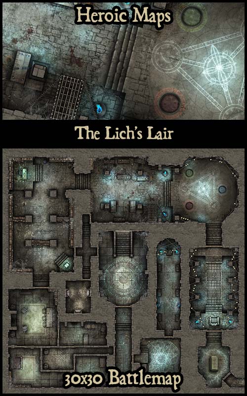 Wargame News and Terrain: Heroic Maps: New The Lich's Lair - Fantasy ...