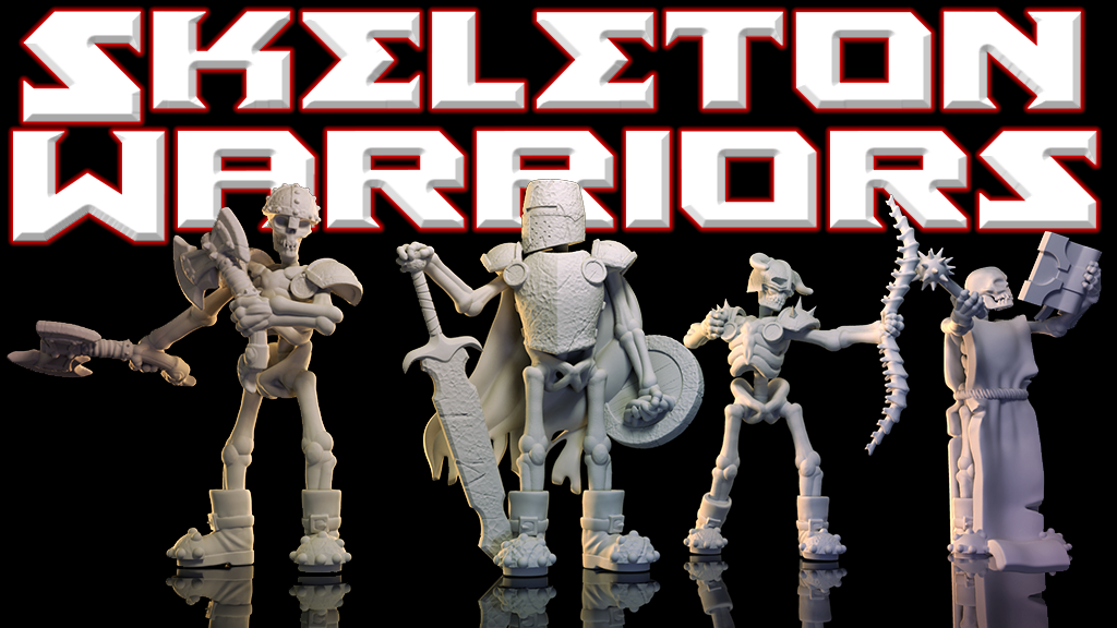Tabletop Fix: Neptune Studios - 3D-Printable Skeleton Warriors Kickstarter