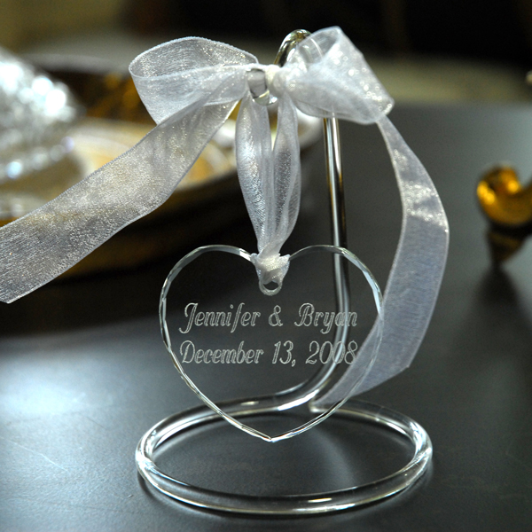 Personalized Gifts: Crystal Heart Cake Toppers with Stand