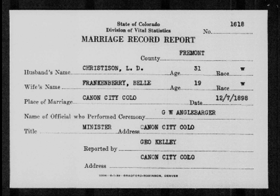 Colorado Reflections: Family Search Adds Colorado Statewide Marriage Index