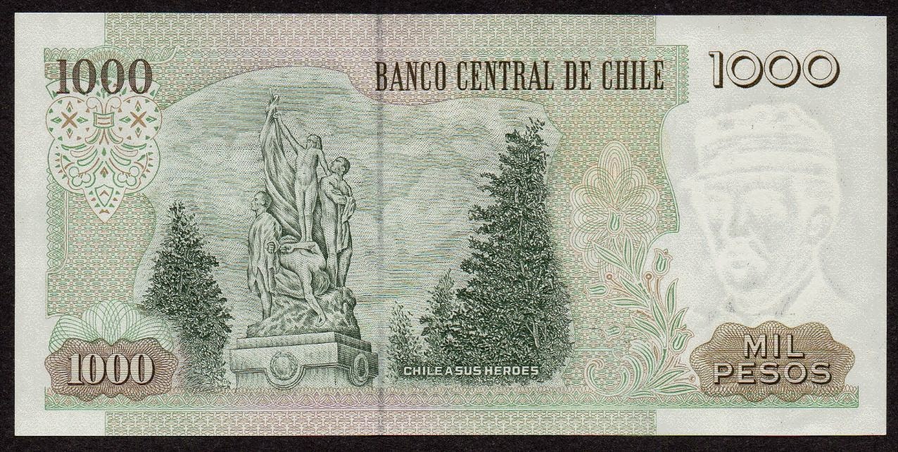Chile 1000 Pesos banknote 1996 Ignacio Carrera Pinto|World Banknotes ...