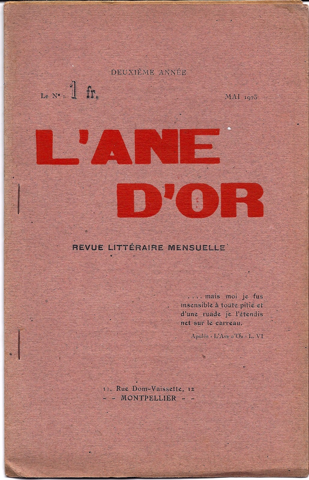 Le Bibliophile languedocien: Revue littéraire de Montpellier : L'ANE D ...