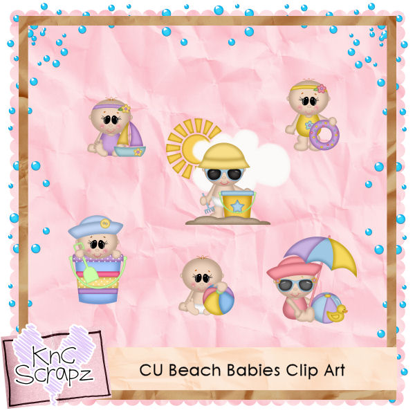 KnC Scrapz: CU Beach Babies Clip Art