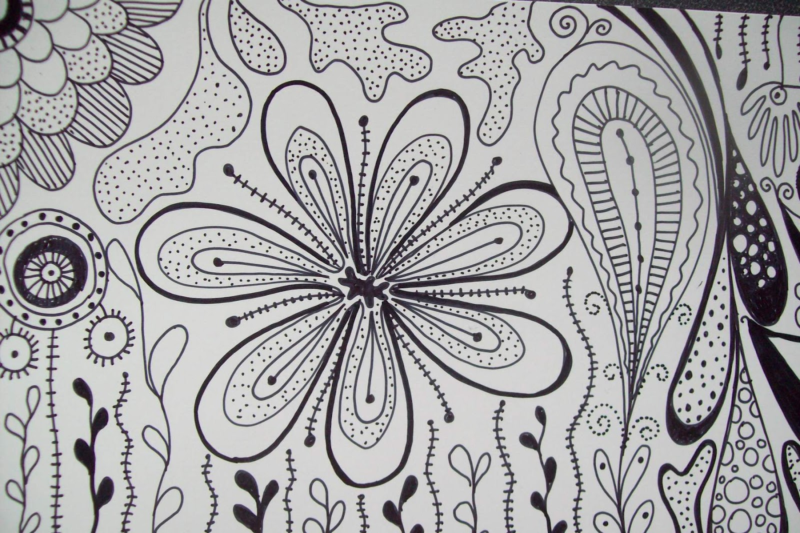 journal illustrations and musings: Sharpie doodle and the rain...