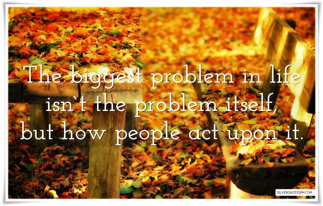 The Biggest Problem In Life - SILVER QUOTES