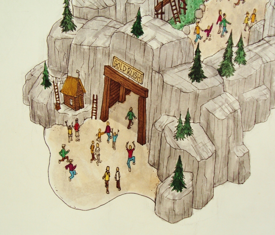 "Goldrush" Theme Park Concept Illustration by Lance Cardinal - MiceChat