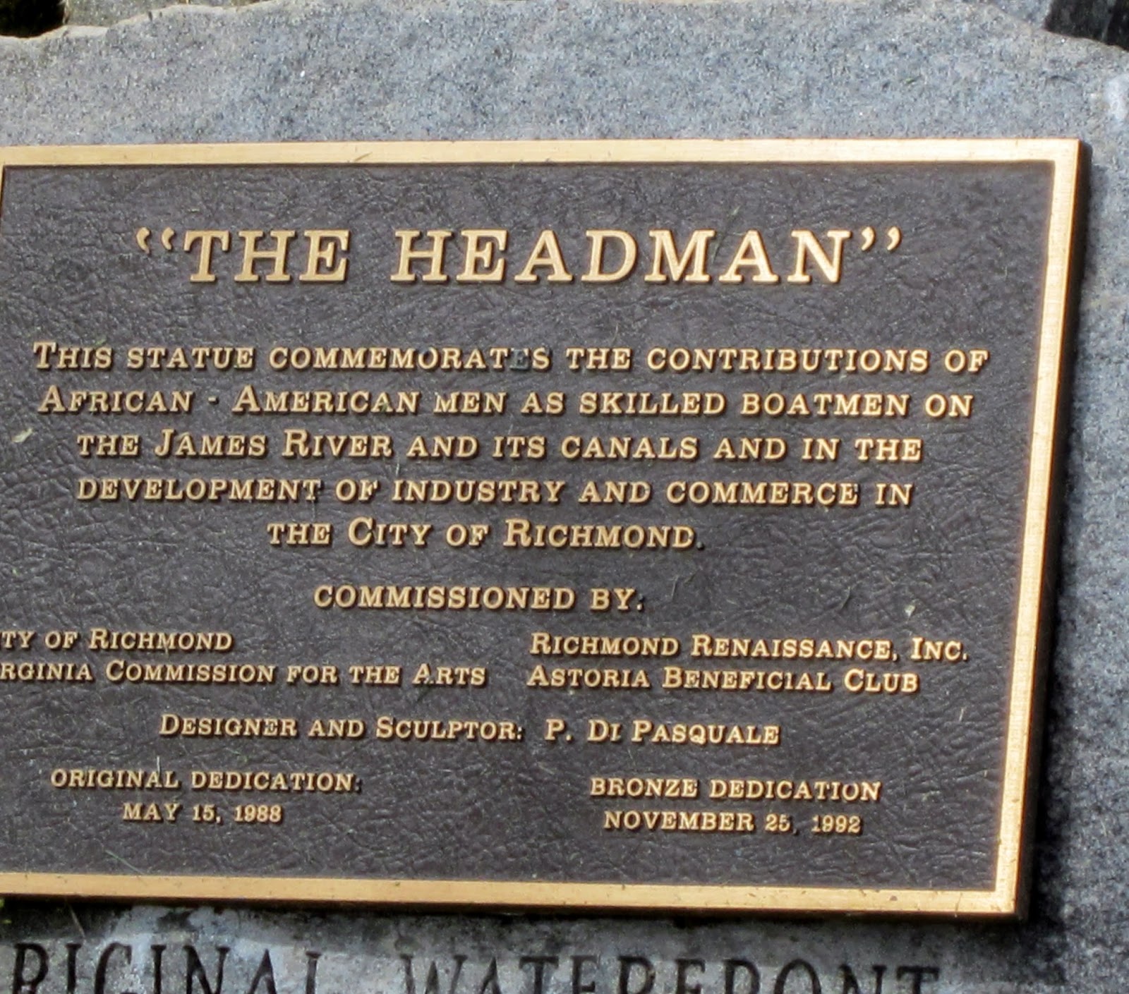 Antebellum Richmond, Virginia: The Headman Statue