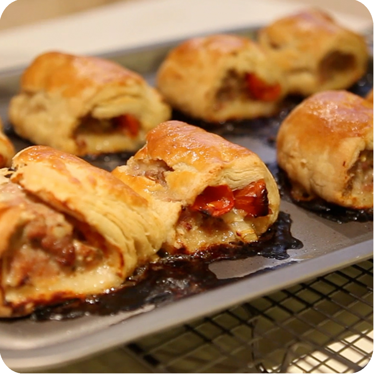 Robert Billington: Sausage Rolls with Cherry Tomatoes