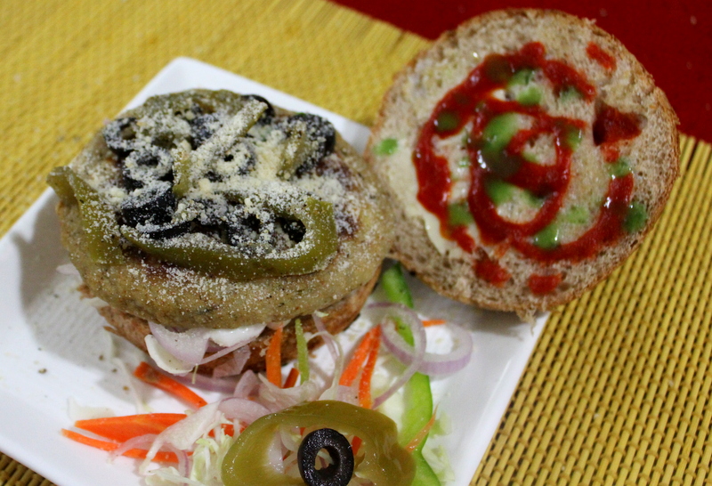 The Big Fat Burger with Olives and Jalapenos - Ribbons to Pastas