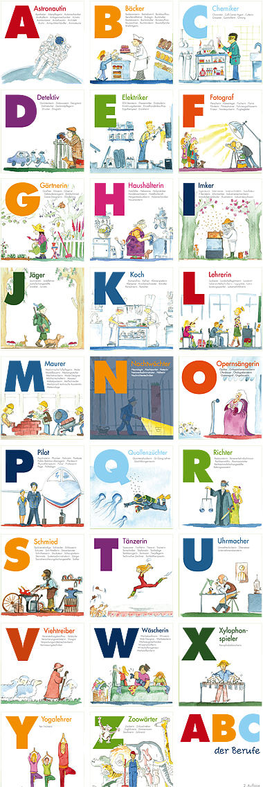 Ulrike von Paczkowski: ABC-Plakat der Berufe