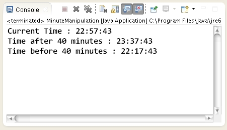 How to add and subtract minutes to current minutes using Calendar class ...