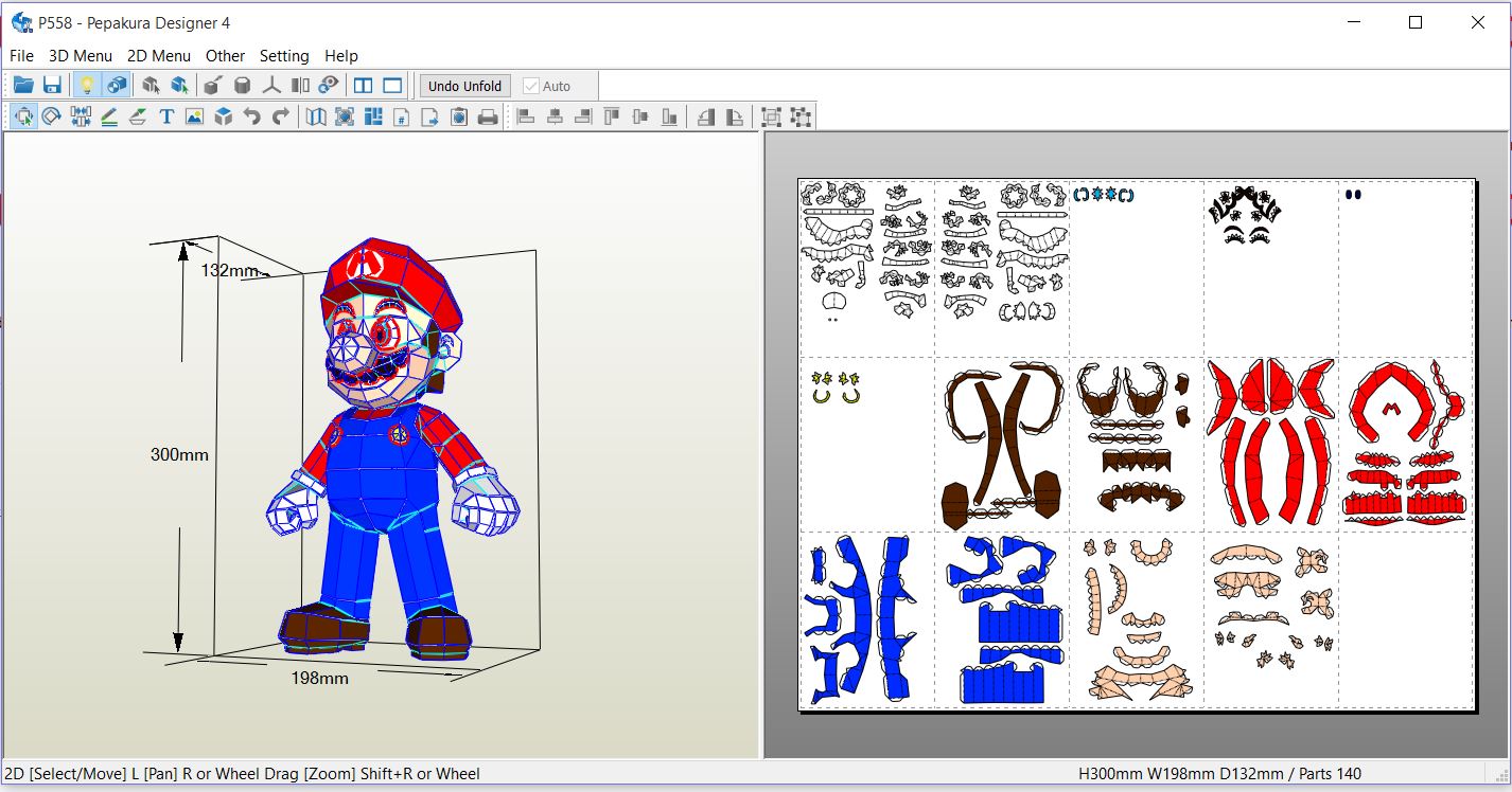 Super Mario Paper Model