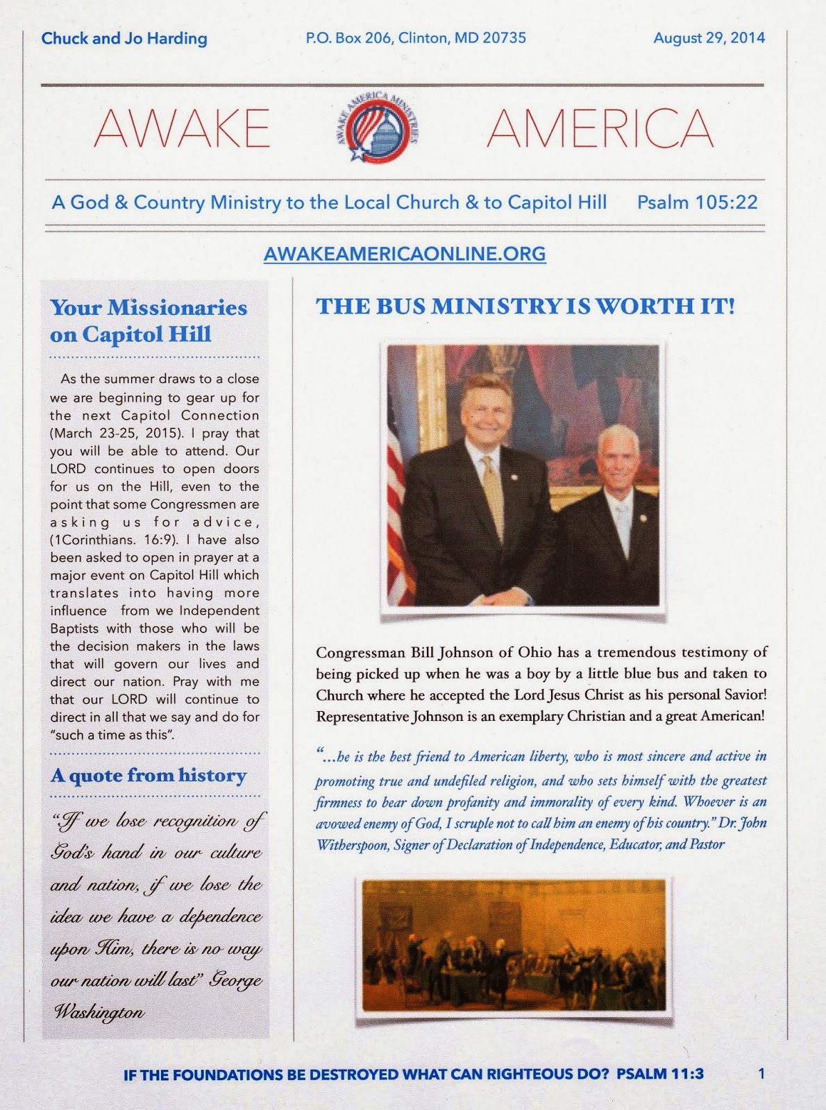 Dr. Chuck Harding ~ Awake America Ministries