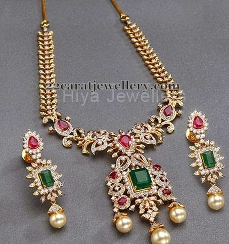 Lovely Diamond Set by Hiya Jewellers - Jewellery Designs