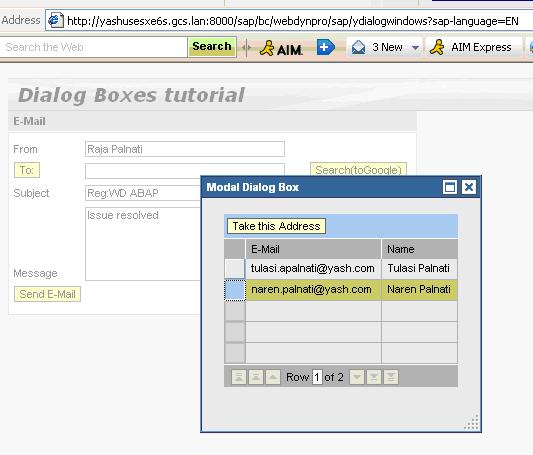 SAP: Dialog boxes in WebDynpro ABAP