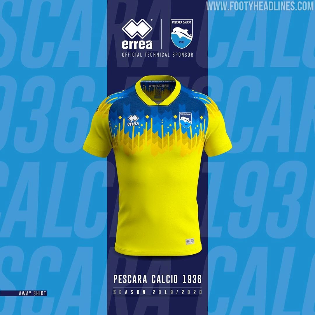 Pescara Calcio 19-20 Home, Away & Third Kits Revealed - Footy Headlines