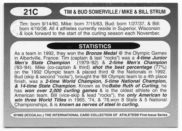 Curling History: Trading Cards