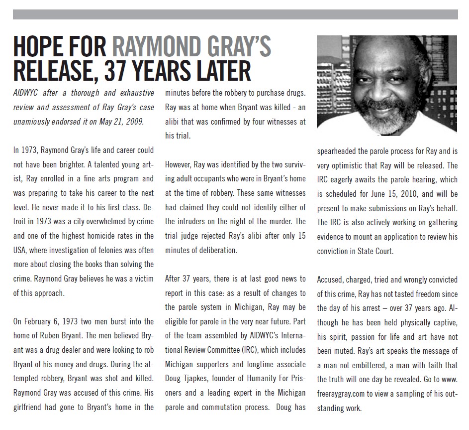 Free Ray Gray: Support For Ray's Case and the Petiton in Support for ...