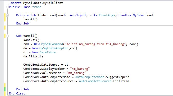 Cara Membuat Autocomplete ComboBox Dari Database Di VB.Net | priacoding Cara Membuat Autocomplete ComboBox Dari Database Di VB.Net | priacoding