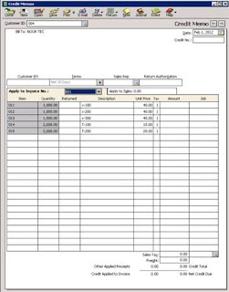 Guide line to Peachtree: credit memos