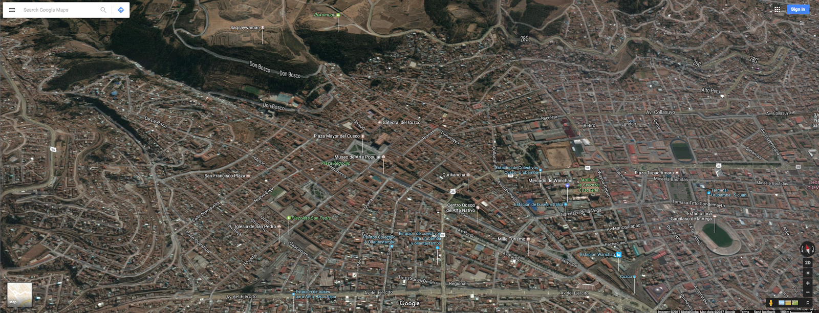 Google Maps: Cuzco