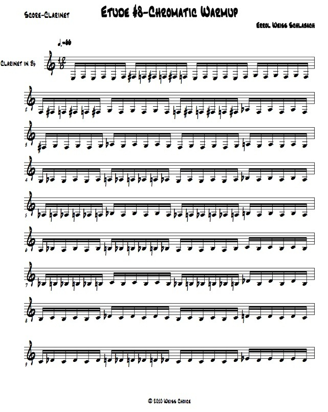 Clarinet, Saxophone, and Flute Practice Journal: A Chromatic Warmup
