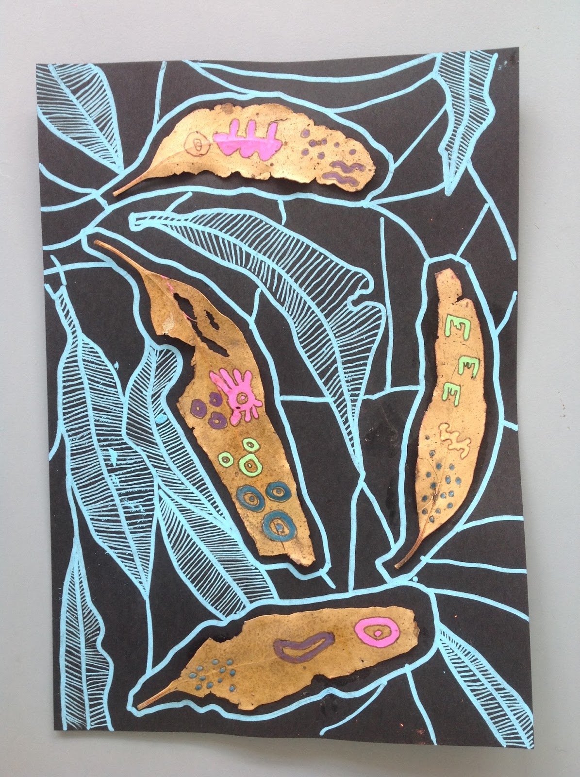 Aboriginal Gum Leaf Artwork - Student Artworks